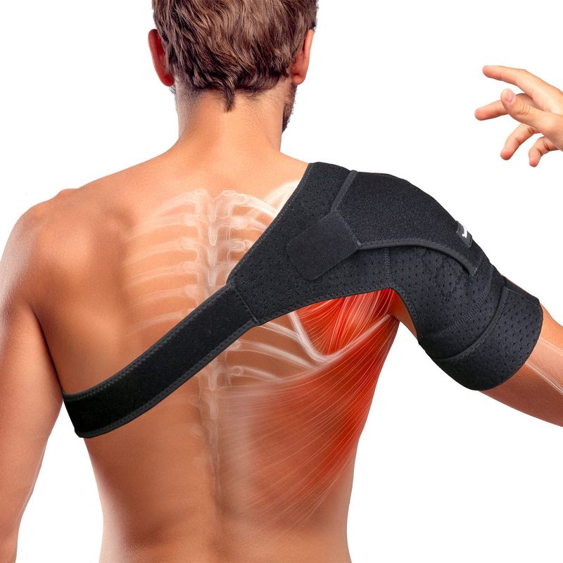 Thx4COPPER Magnetic Shoulder Brace, Compression Support Wrap Belt ...