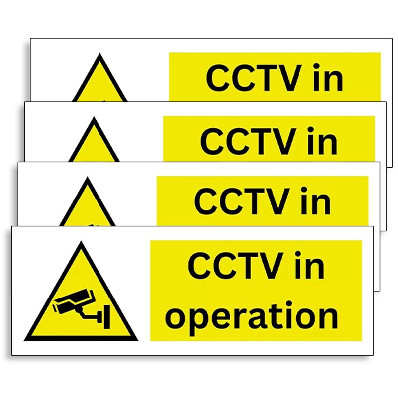 4-Pack CCTV Warning Stickers – Waterproof Vinyl Security Signs for Home ...