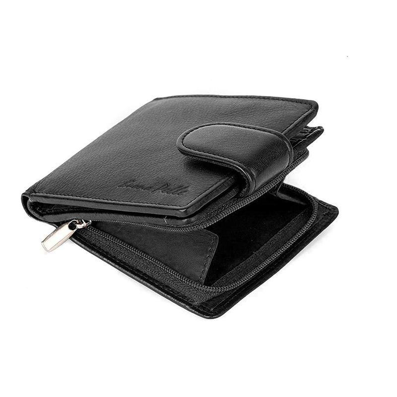Wallets Mens Slim RFID Blocking Genuine Leather with Zip Coin Pocket ...