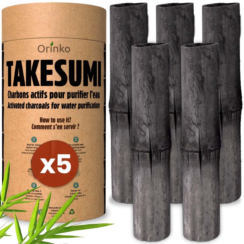 Binchotan 5x Activated Carbon Water Filter Made of Bamboo for Cleaning ...