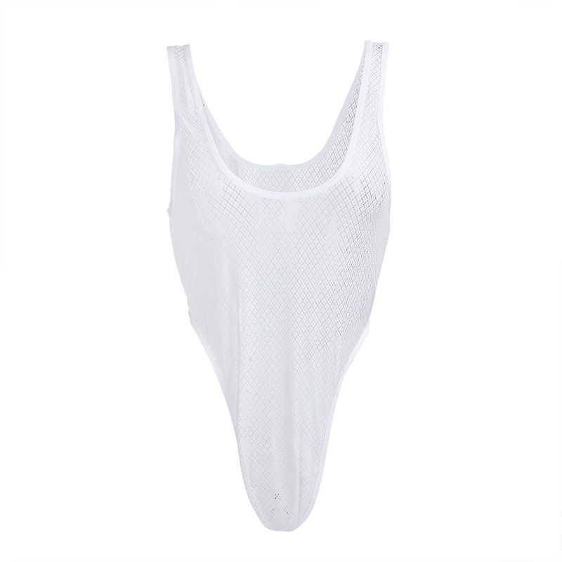 Men's Bodysuit Lace Undershirt Mesh Sexy Shirt Tops Transparent ...