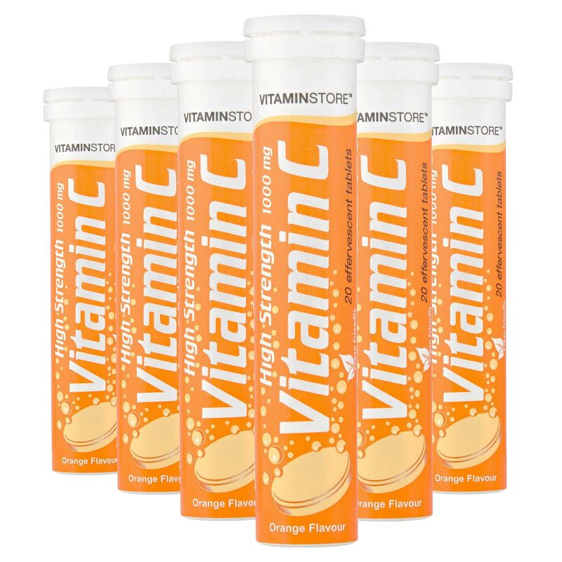 120 Vitamin C Orange 1000mg Effervescent Tablets *6 Packs of 20* HIGH ...