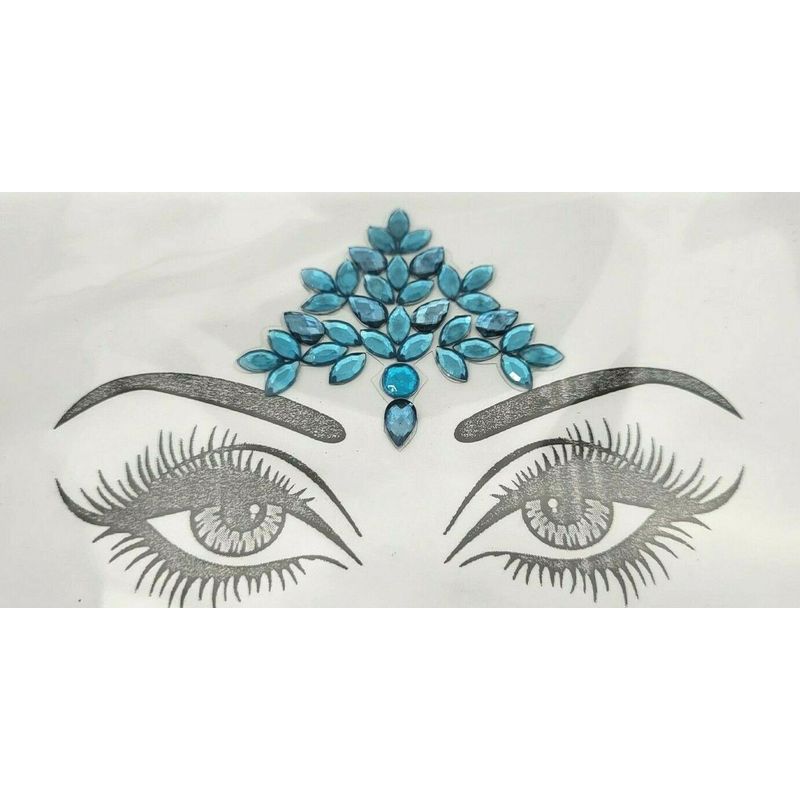 Luxury BLUE Forehead & Eye Corners Indian Bindi Jewel Third Eye ...
