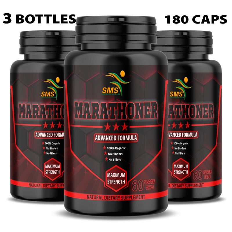 Marathoner Male Test Booster Dietary Supplement 180 Vegetable Capsules ...