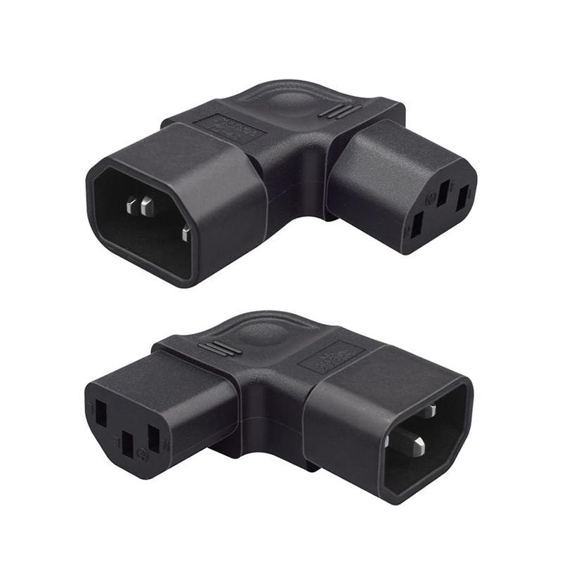Strhowill IEC320 C14 to C13 AC power converter,L-shape 3 pole male to 3 ...