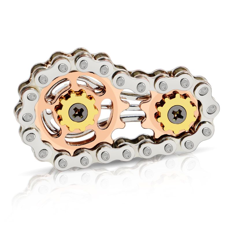 Metal Fidget Toys, Bike Chain Fidget Toy with 2 Gears, Anxiety Relief ...