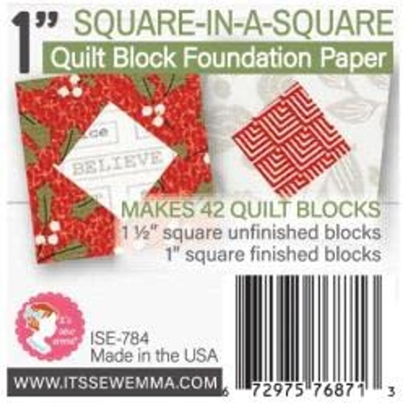 It's Sew Emma Quilt Block Foundation Paper-1" Square in A Square ...