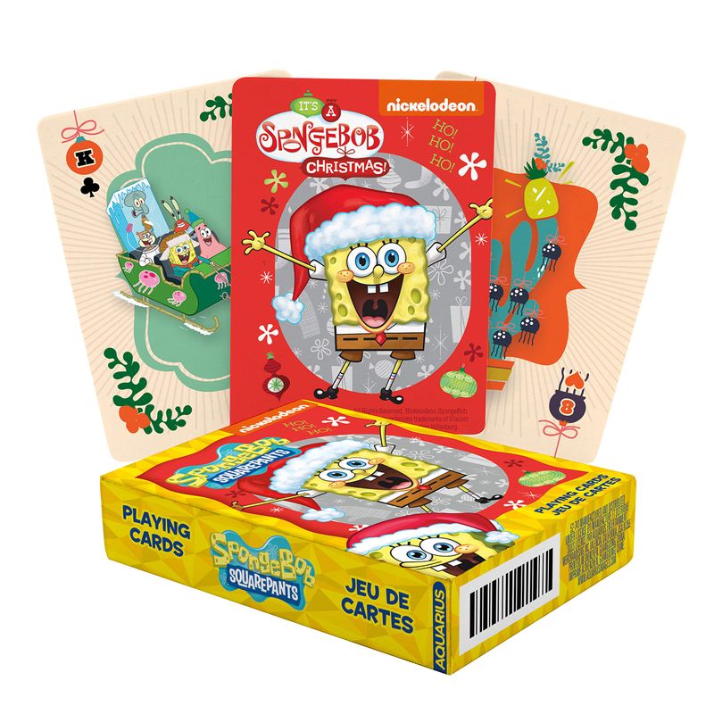 AQUARIUS SpongeBob Holiday Playing Cards - Christmas Themed Deck of ...