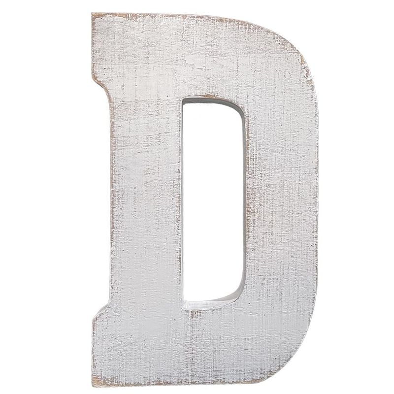 ABELOTS Large Wooden Distressed White Wash Alphabet Wall Art - Monogram ...