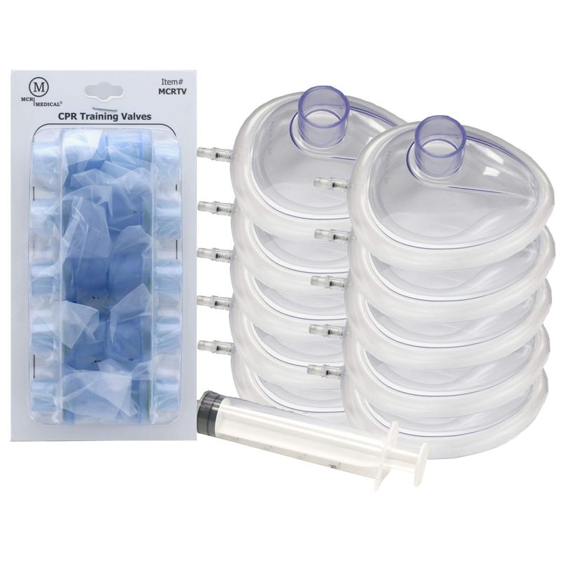 MCR Medical Pack of 10 Training CPR Masks, Adjustable-Adult w Valves ...