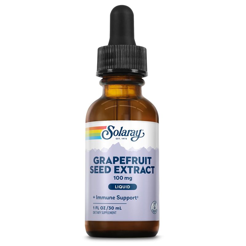Solaray Grapefruit Seed Extract Liquid 100mg - Immune Support Supplement w/Antioxidants and ...