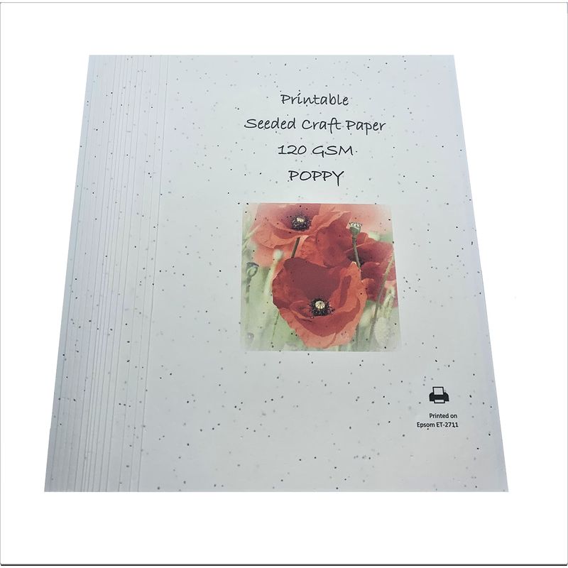 Seeded Craft Printer Paper 15 Sheets A4 Size Poppy Seeds 120GSM ...