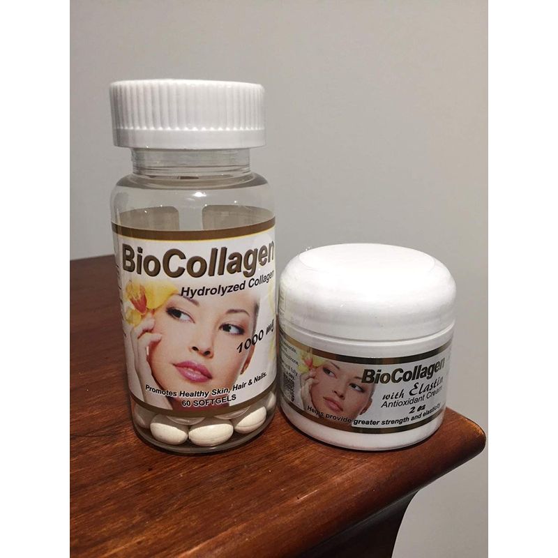 Set Bio Collagen Hydrolyzed Collagen softgels (1000 mg) & BioCollagen ...
