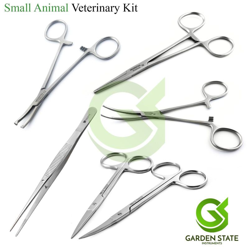 Small Animal Veterinary Kit Hemostat Basic First Aid Surgery Vet Tools ...