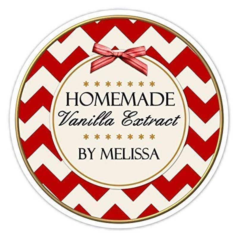 Custom Vanilla Extract Labels, Burgandy and Cream Chevron Vanilla ...