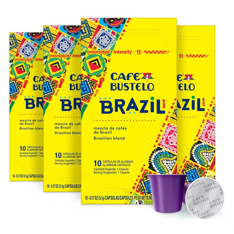 Café Bustelo Aluminum Espresso Capsules, Brazil Blend, Nespresso ...