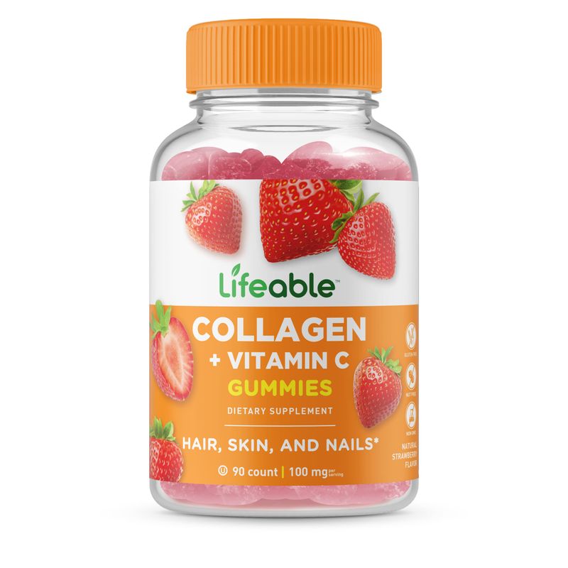 Lifeable Collagen Peptides 100mg with Vitamin C - Great Tasting Natural ...