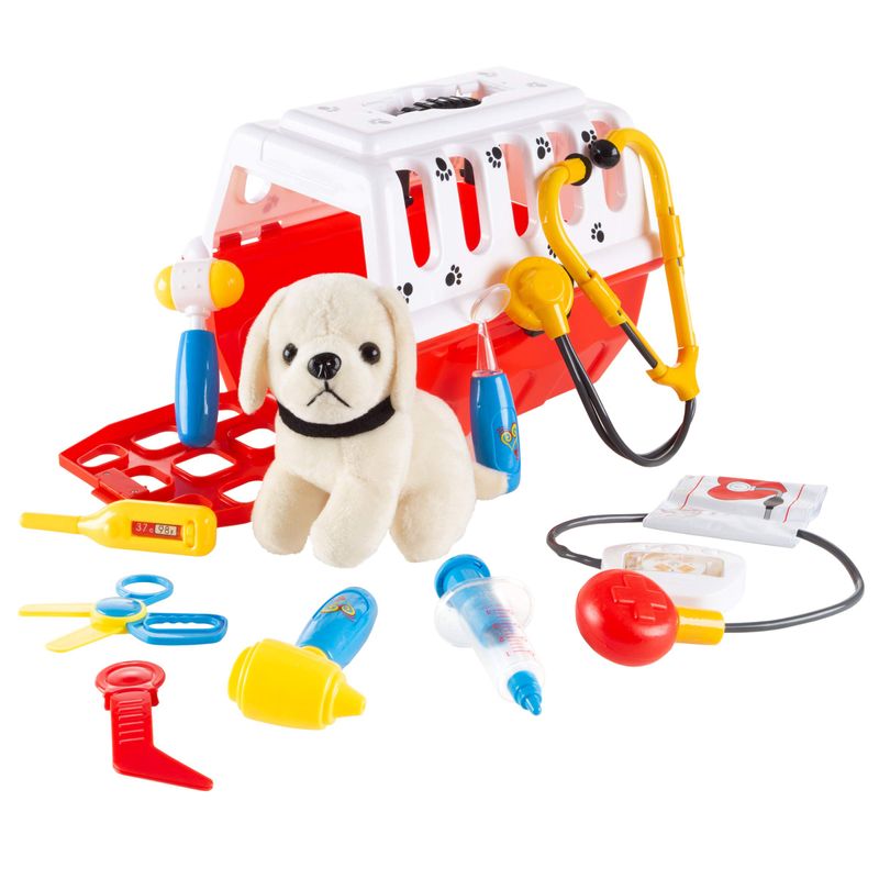 Hey! Play! Kids Veterinary Set-11 Piece Complete Toy Set-Pretend Play ...