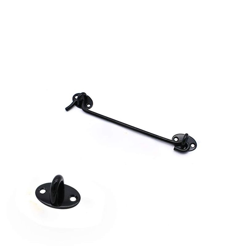 10 Inch Stainless Steel Black Cabin Hook Latches and Eye Hooks, Cabinet ...