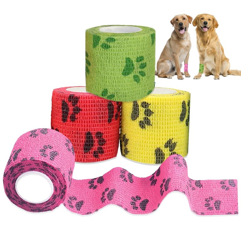 4 Pcs Dog Bandage, Vet Wrap for Dogs, Self Adhesive Elastic Dog ...