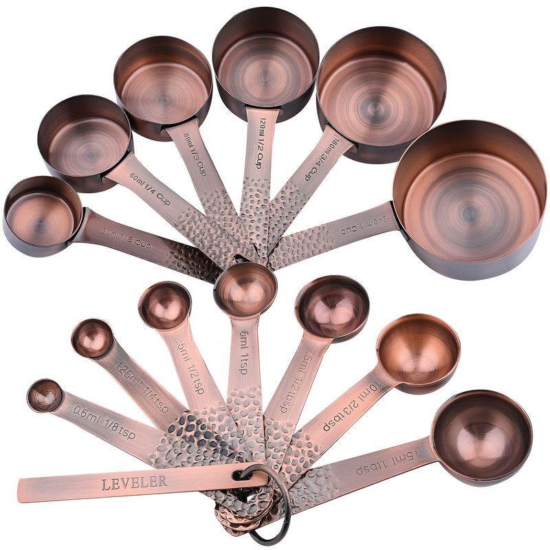 Measuring Cups and Spoons, Copper Measuring Cups and Spoons Set ...