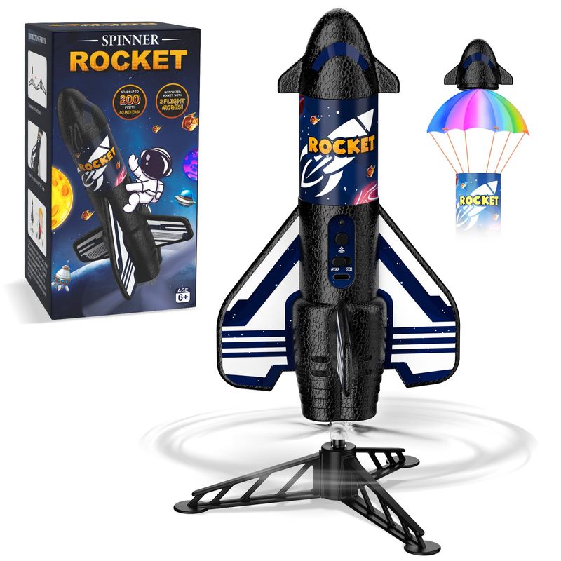 Rocket Launcher for Kids, 200 ft Flight Altitude Self Launching ...