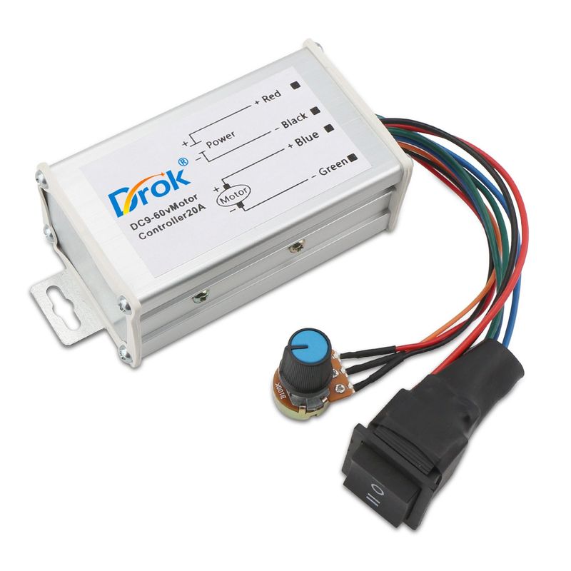 DROK Motor Speed Controller DC 9V-60V 12V 24V 36V 48V 60V Motor Pulse ...