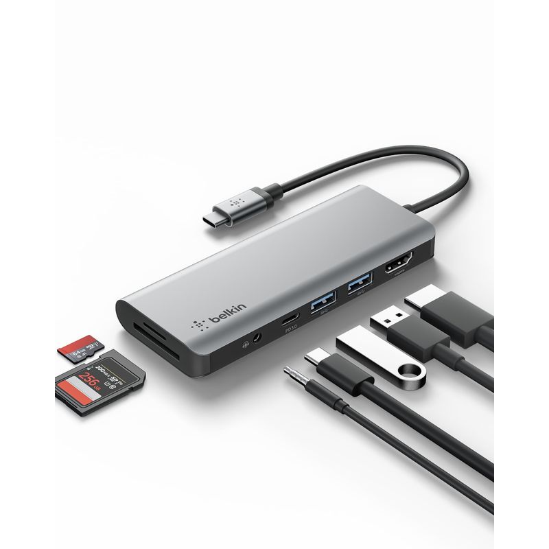 Belkin USB-C Hub 7 in 1 Multiport Docking Station for MacBook & Windows ...