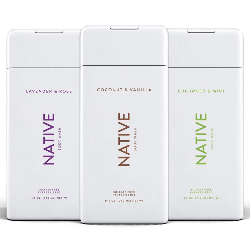 Native Body Wash 3 Pack - Natural Body Wash Women & Men - SLS & Paraben ...