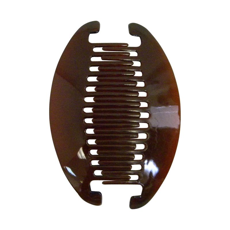 Brown 6.5 Inch Banana Clip Hair Clincher Interlocking Two Sides Hair ...