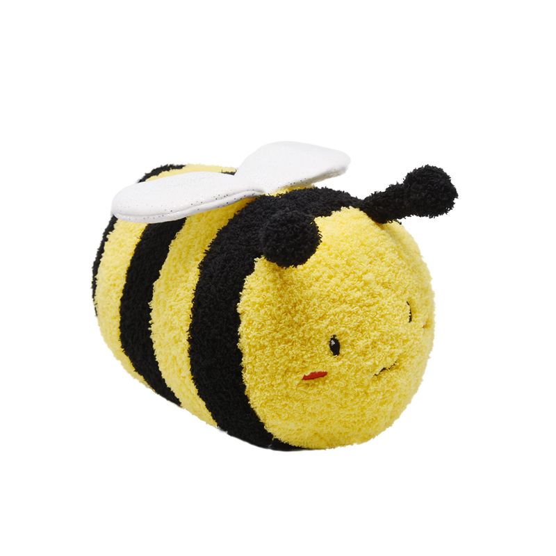 YONLIT Fuzzy Bumblebee Stuffed Animal with Smile Face and White Wings ...