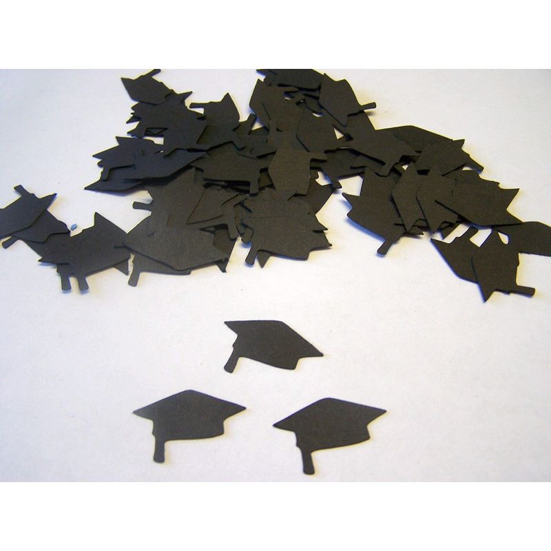 100 Black Graduation Cap Die Cuts, 1 Inch Graduation Cap Cut Out ...