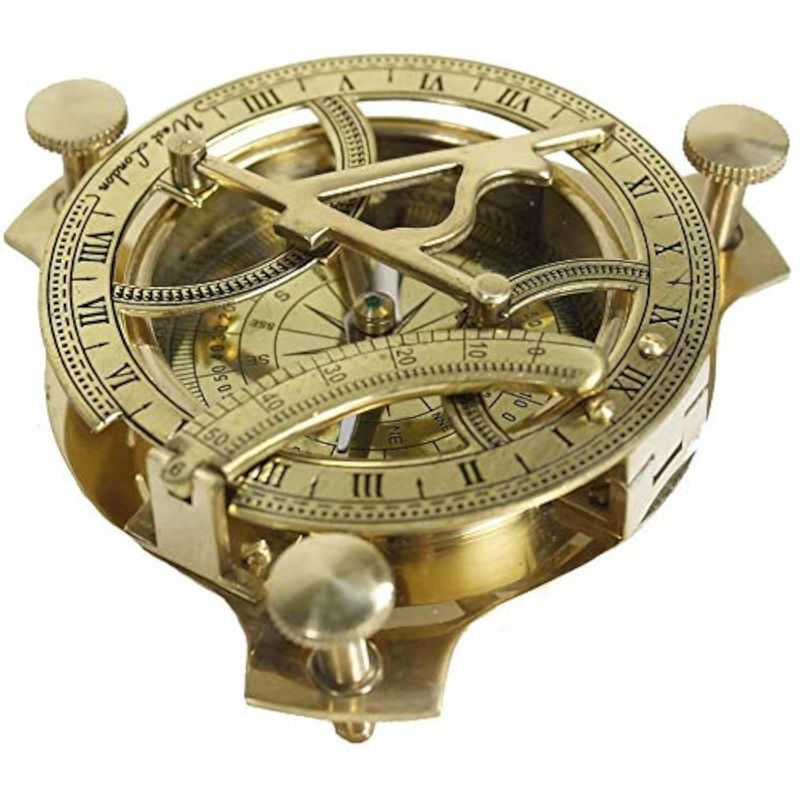 THOR INSTRUMENTS 5" Brass Sundial Compass Solid Brass Sundial Compass ...
