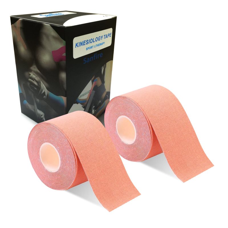 Sanfire Kinesiology Tape 2 Rolls Combo Pack for Athletic Sports, Recovery and Physiotherapy ...