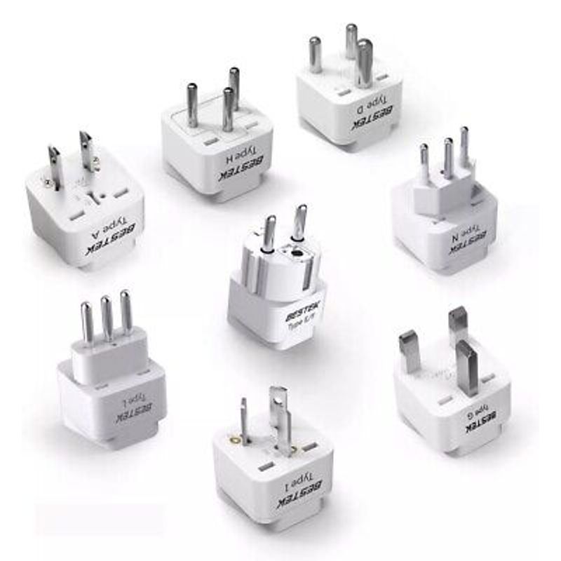 Bestek Worldwide Travel Plug Adapter Set Grounded Universal Power Plug 8 Packs - EveryMarket