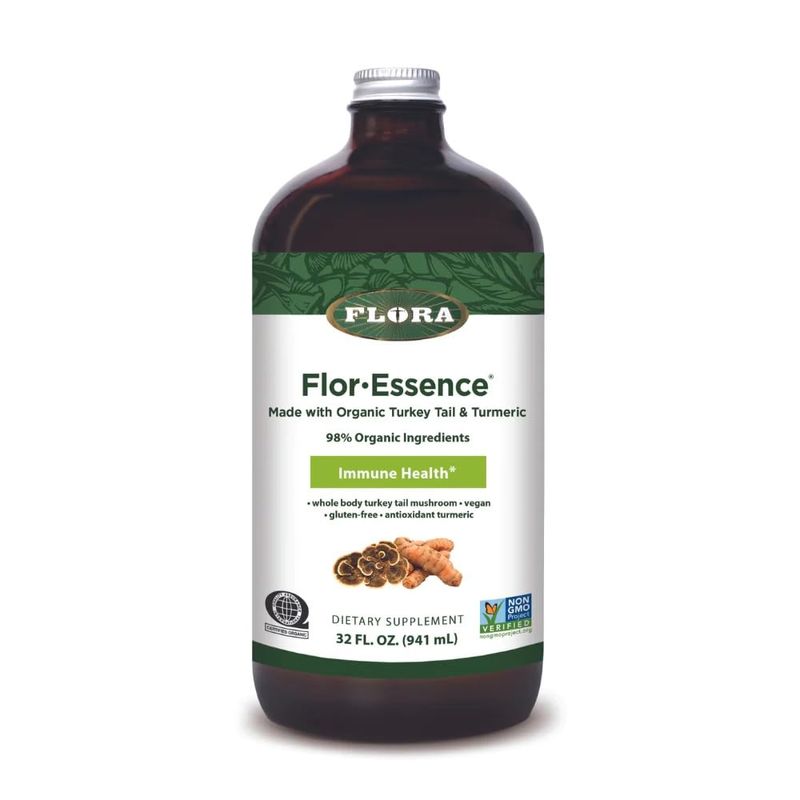 Flora Health Flor-Essence with Turkey Tail & Turmeric, Rich in ...