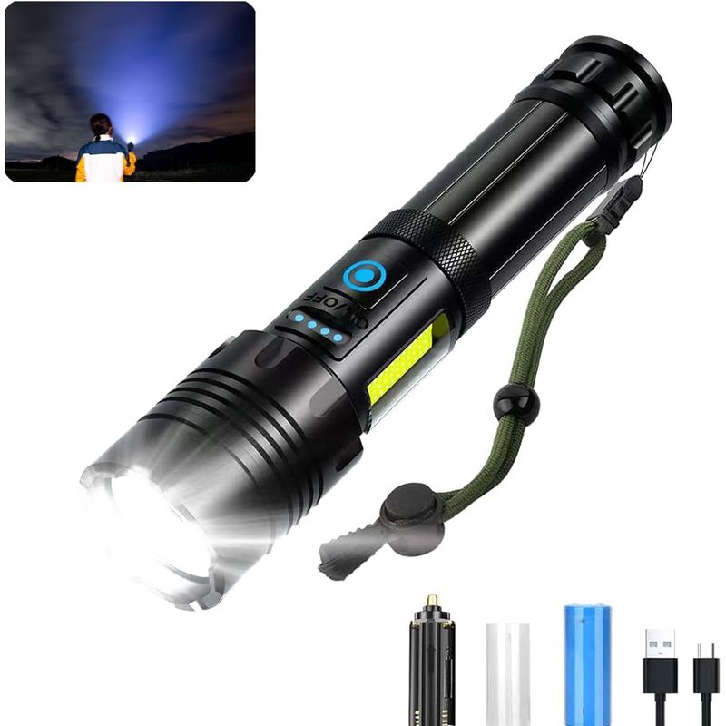Flashlight, Powerful, 10,000 Lumens, XHP160 LED, High Brightness Mode ...