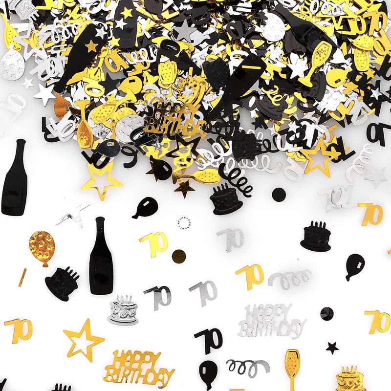 3000 Pieces Birthday Confetti Number 70 Glitter Confetti Birthday Cake ...