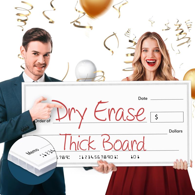 Giant Fake Award Presentation Dry Erase Check - 16" x 32" - Large ...