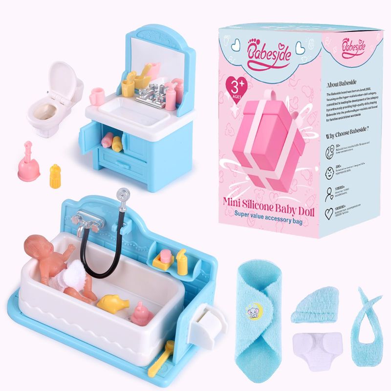 BABESIDE Mini Silicone Baby Dolls, 3 Inch Realistic Newborn Baby Dolls ...