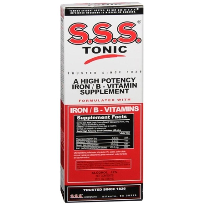 SSS Tonic High Potency Iron & B Vitamin Supplement Blood Support Liquid ...