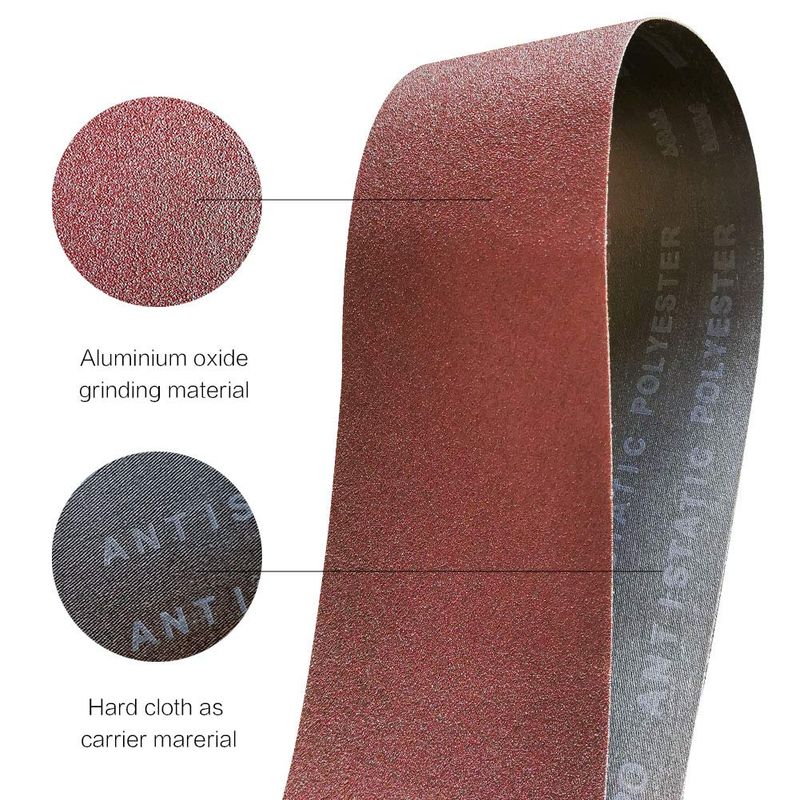 3x21 3 x 21 Inch Sanding Belt Pack 3-Inch x 21-Inch,12 Pcs(4 Each of 80 ...