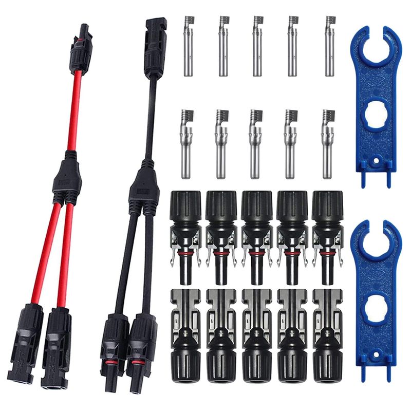 GTIWUNG 1 Pair MC4 Connector (Y Shape) For Solar Panel Dedicated MMF ...