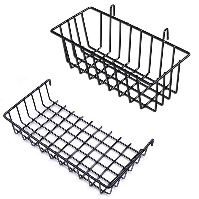GBYAN Mesh Basket, Metal Wire Basket for Grid Wall, Wall Grid, Shelf Baskets, Hanging Baskets ...