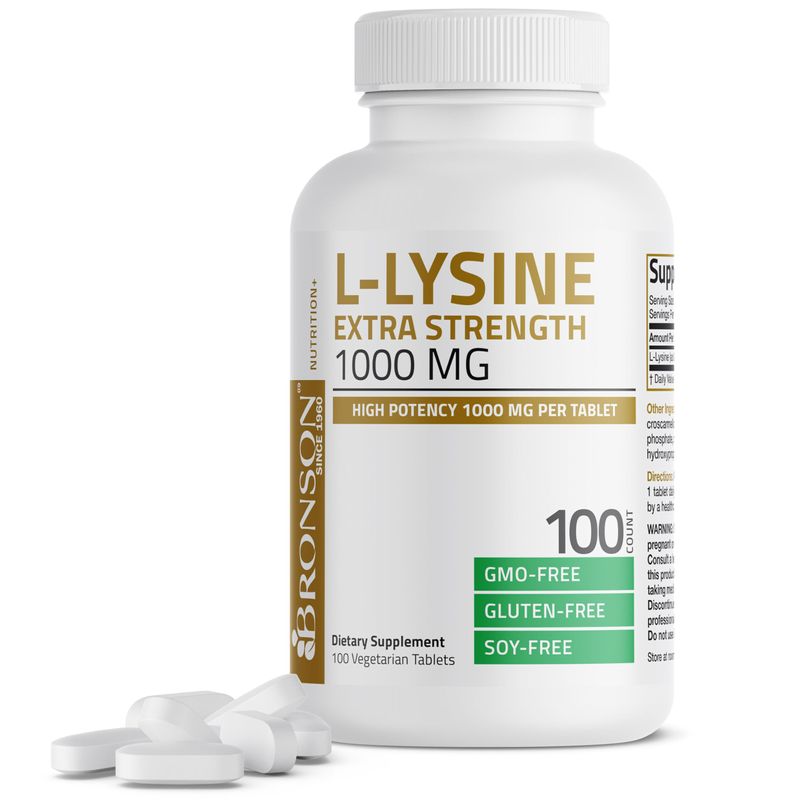 Bronson L-Lysine Extra Strength 1000 MG per Tablet High Potency, Immune ...