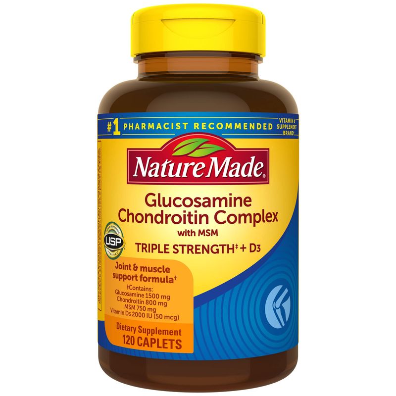 Nature Made Glucosamine Chondroitin Complex with MSM, Dietary Supplement for Joint Support, 120 ...
