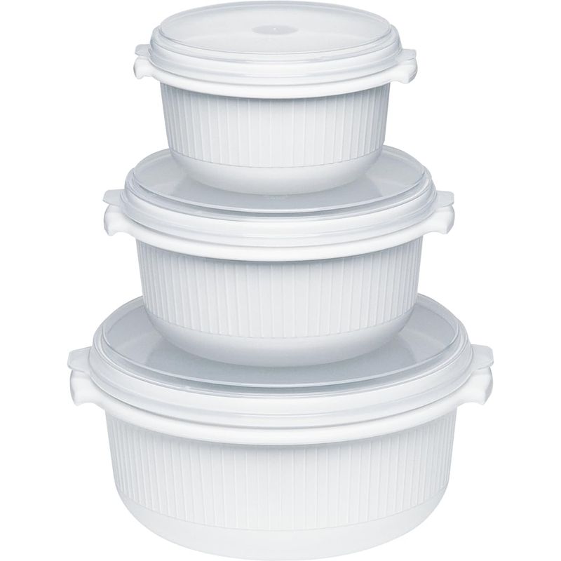 EMSA 0.5/1.0/1.5 Litre 3-Piece Micro Family Microwave Dish Starter Set ...