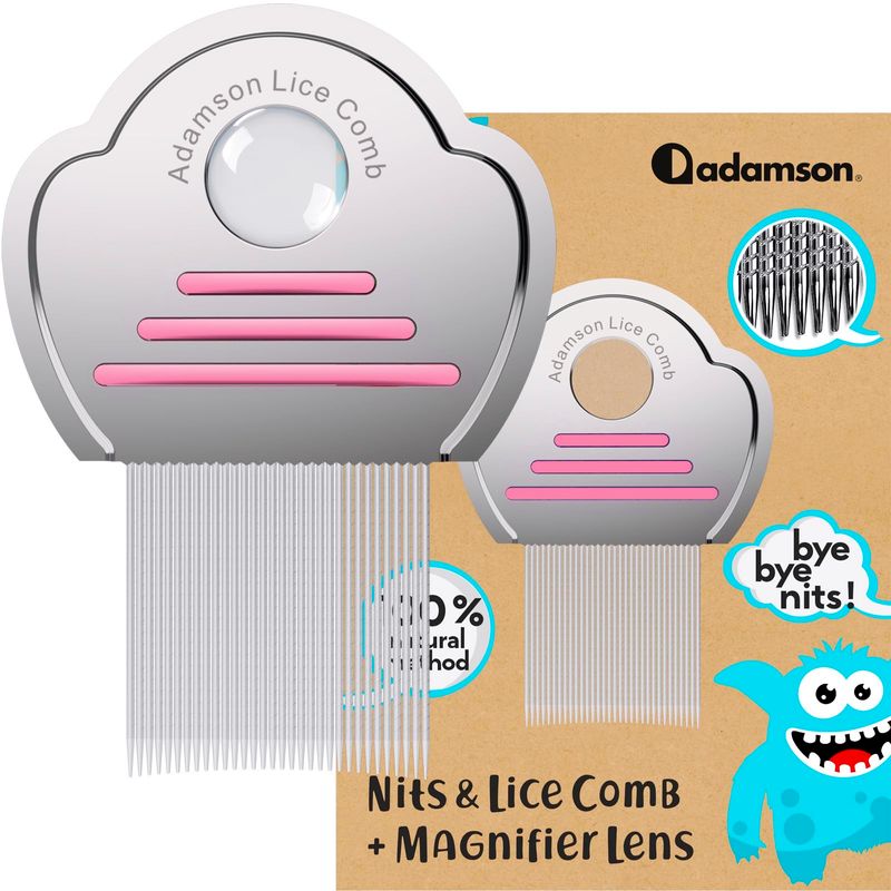 Adamson Lice Comb - Stainless Steel Lice Comb for Kids - Effective Nit ...