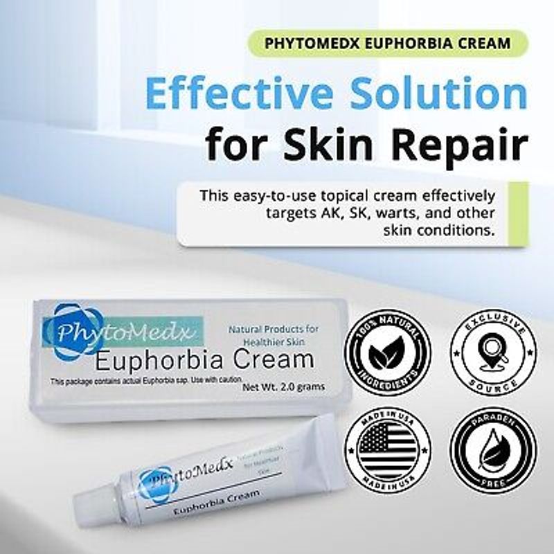 PhytoMedx Euphorbia Cream - Actinic keratosis - Natural Milkweed/Radium ...