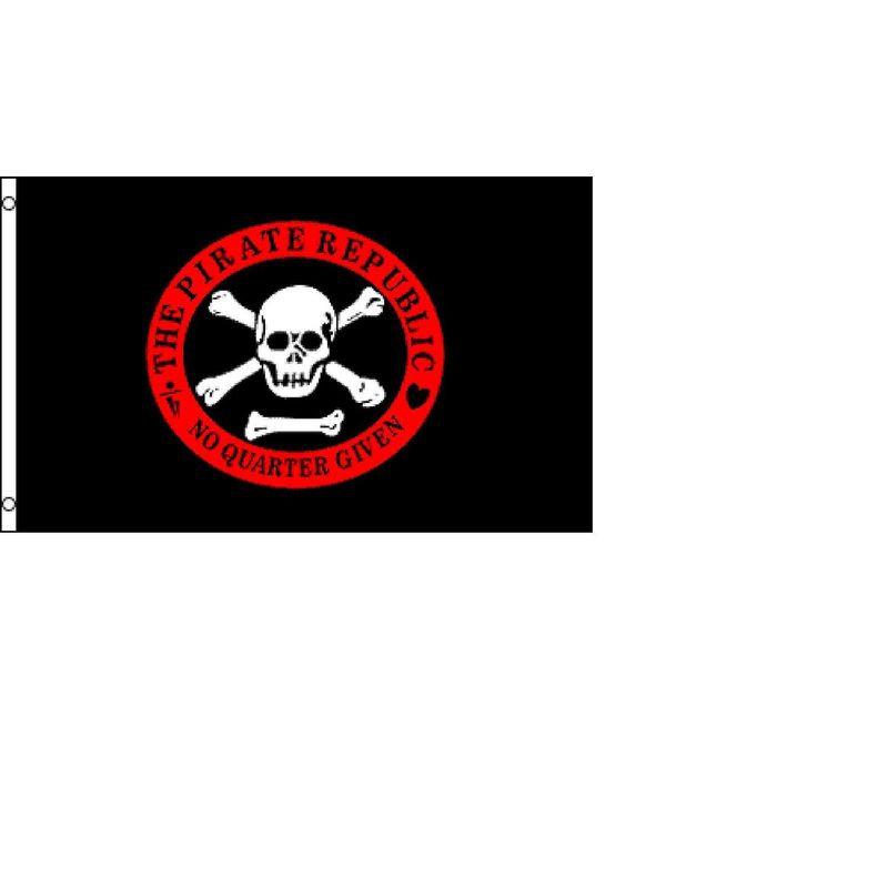 Pirate Republic (Red) Flag 3x5ft Poly - Online Marketplace - EveryMarket